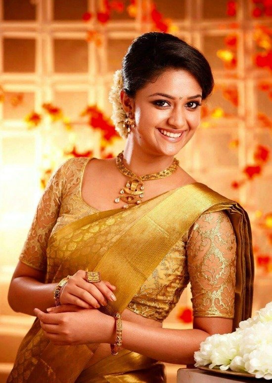 20+ Stunning Golden Designer Sarees With Matching Blouse Neck Designs