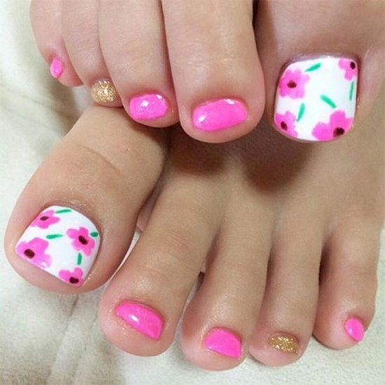 Top 10 Cute Pink Toe nail art designs and ideas - simply attractive!